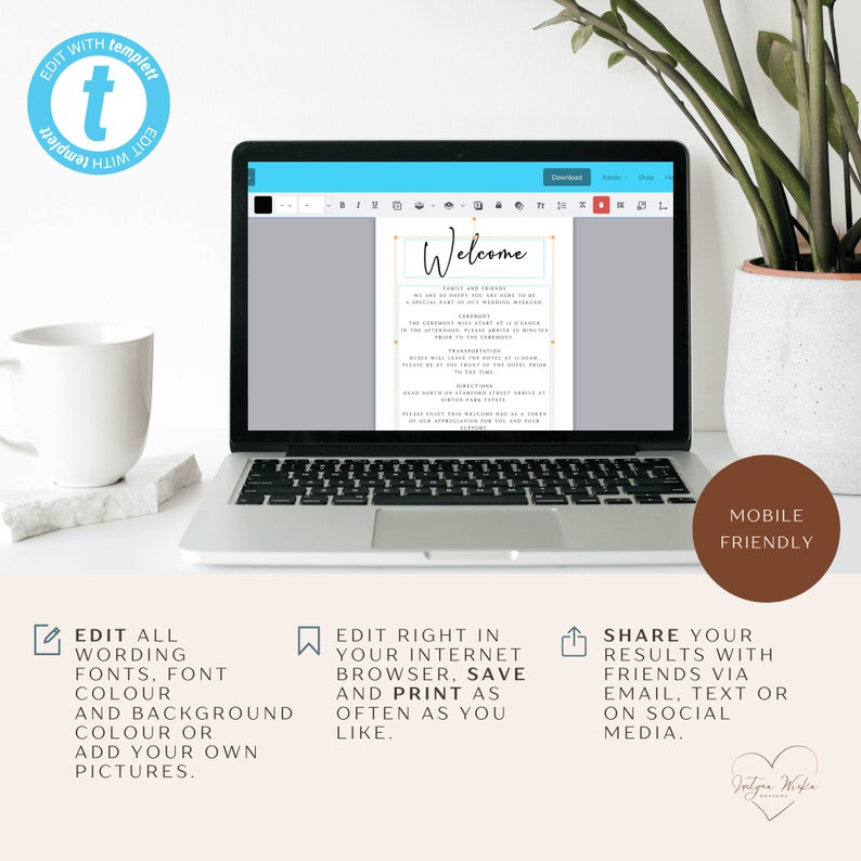 Wedding Welcome Letter Template, Welcome Letter Printable, Welcome Bag ...