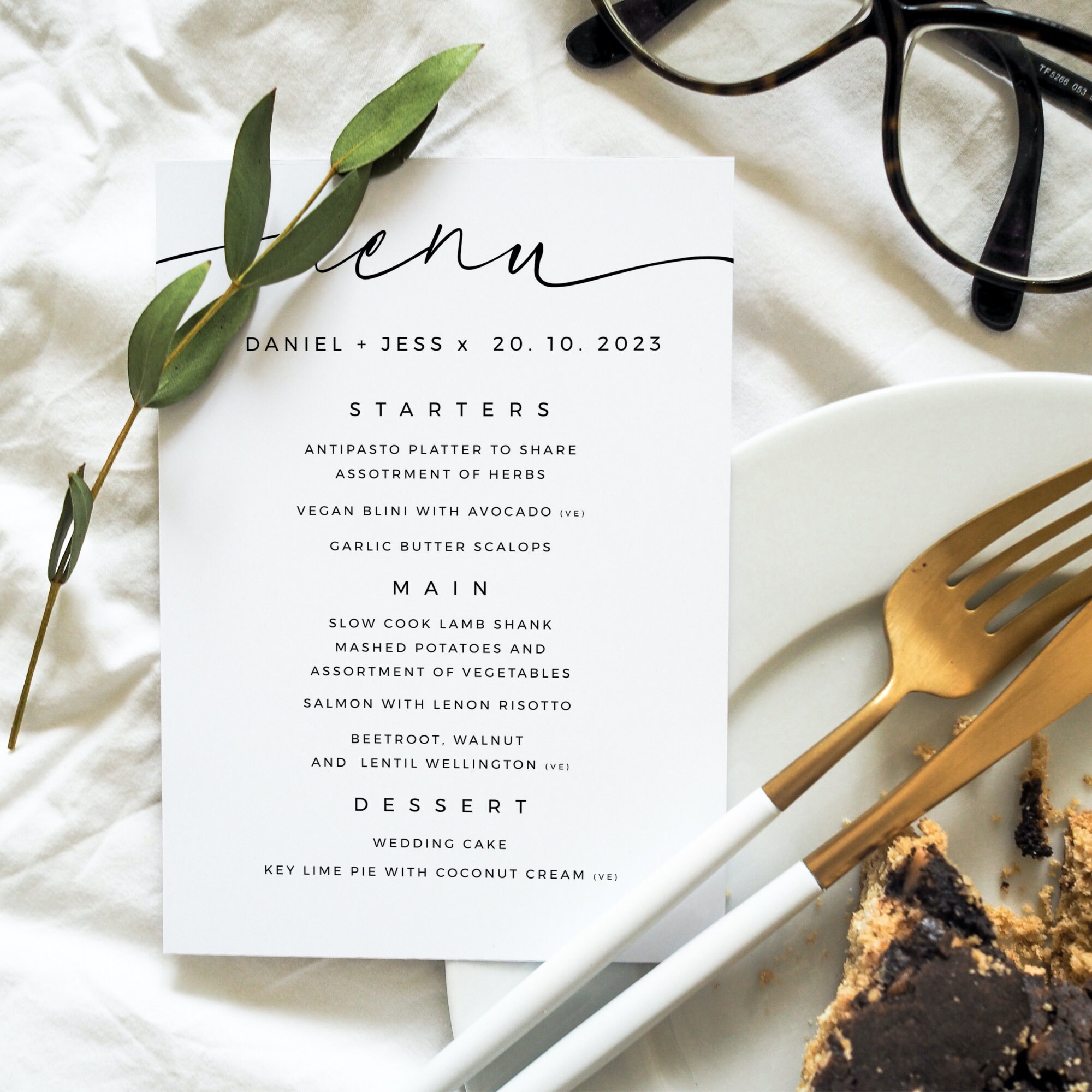 Wedding Menu Template, Minimalist Wedding Menu, Modern Wedding Menu ...