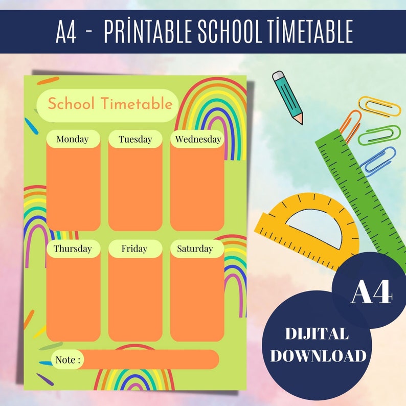 Kids School Timetable Primary School Timetable PDF Pintable Etsy kids-school-timetable-primary-school-timetable-pdf-pintable-etsy