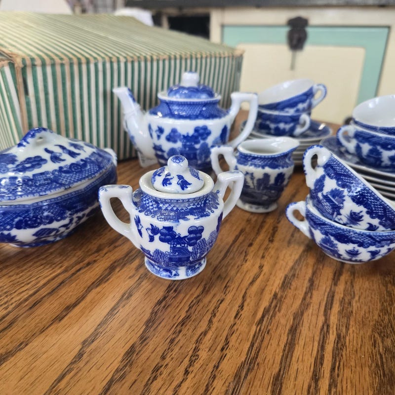 Blue Willow Tea Set - Etsy
