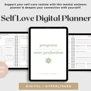 Digital Self Care Planner for iPad Tablet, Undated Self Care Journal ...