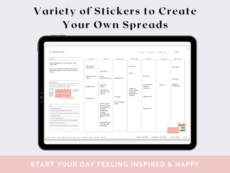 Digital Stickers Goodnotes Aesthetic, Pink Digital Planner Stickers ...