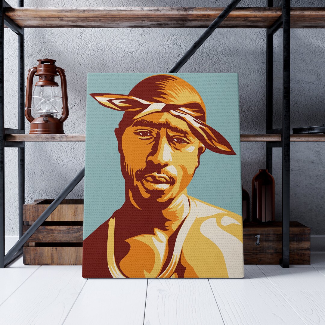 Tupac Amaru Shakur 2pac Pop Art Wall Art Street Art Canvas Room Decor ...