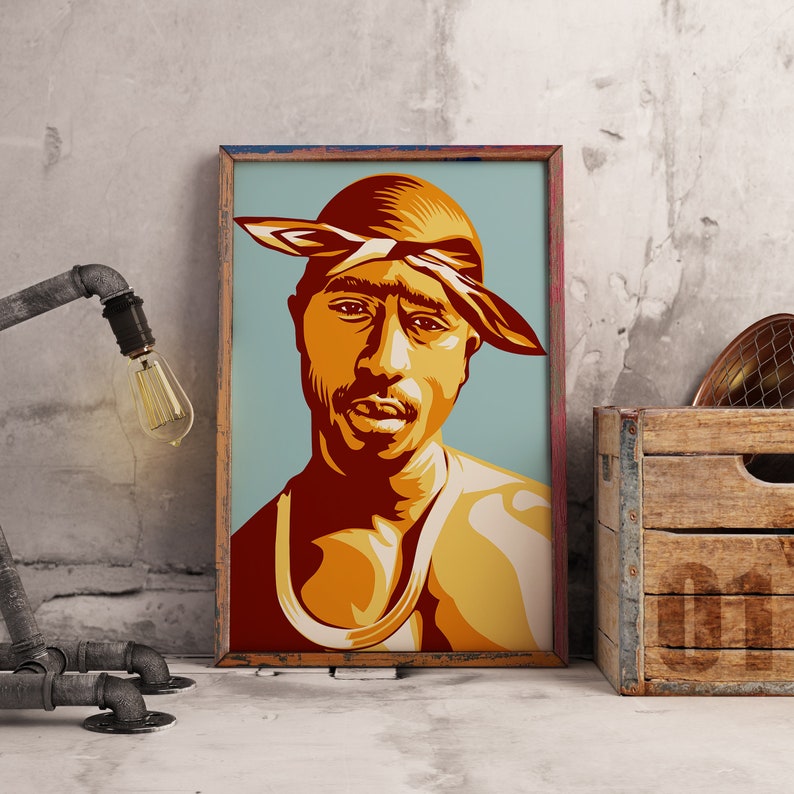 Tupac Amaru Shakur 2pac Pop Art Wall Art Street Art Canvas Room Decor ...