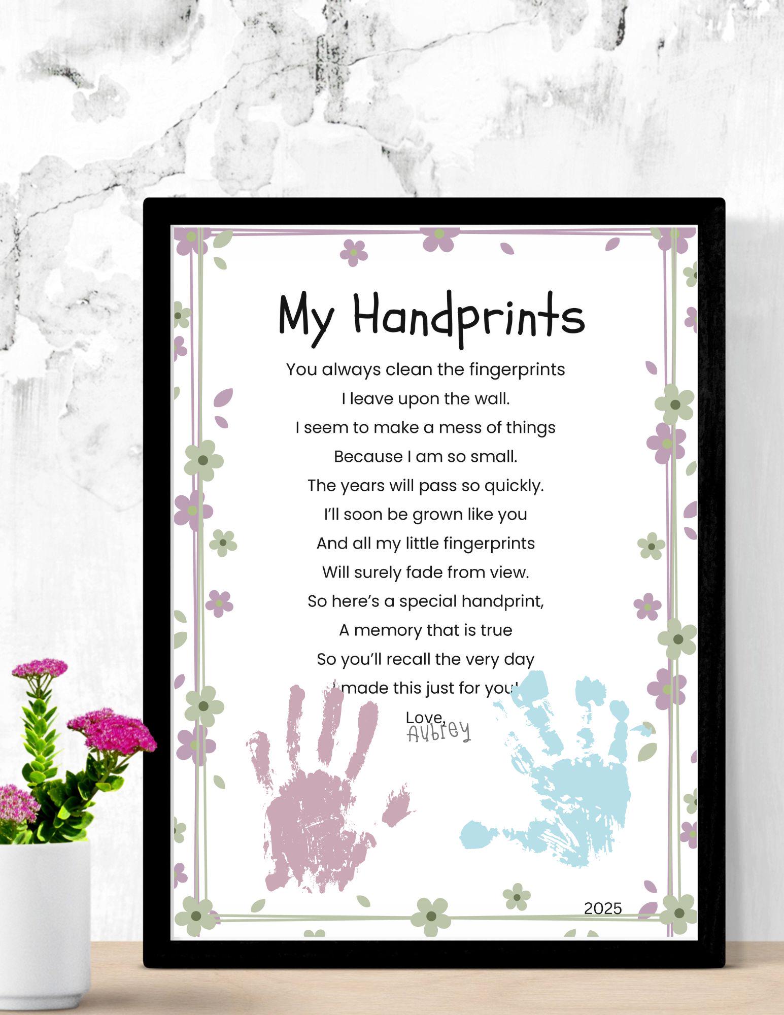 Handprint Poem Printable Gifts, Gifts for Her, Printable Child ...