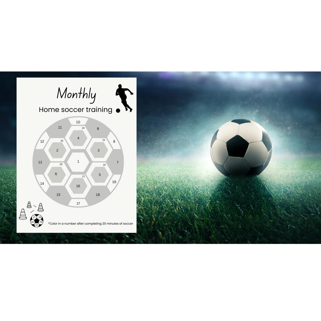 Soccer Training Tracker, Printable Tracker, Sports Coloring Tracker ...