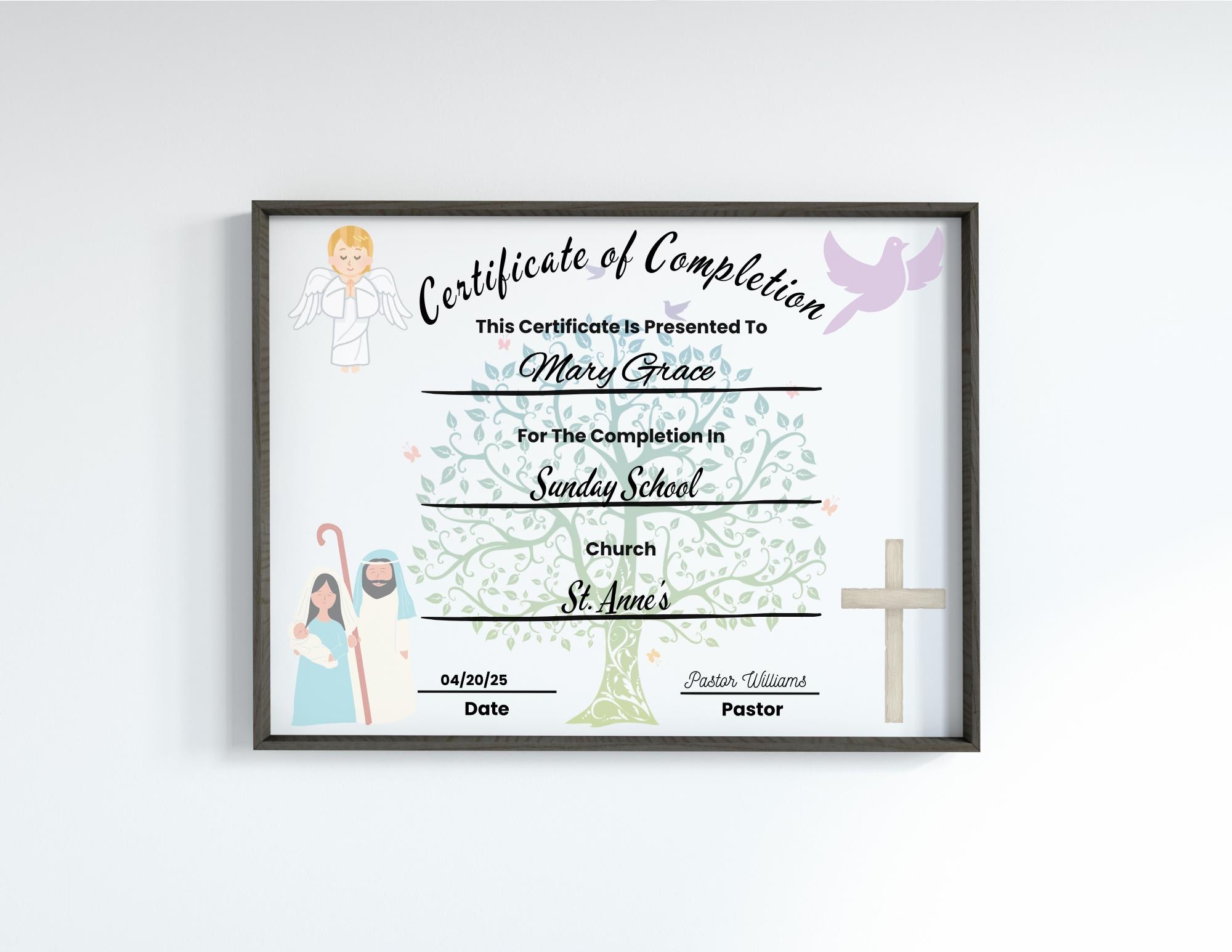 Religious Certificate of Completion Printable Template, Sunday School ...