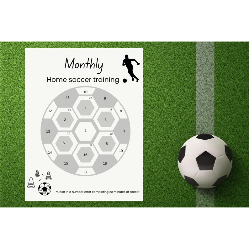 Soccer Training Tracker, Printable Tracker, Sports Coloring Tracker ...