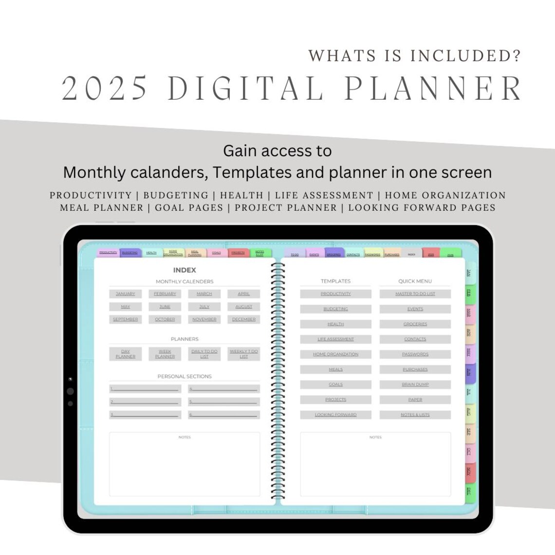 2025 Digital Planner Digital Goodnotes Planner All-in-one Planner ...