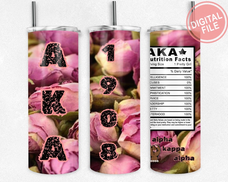 Alpha Kappa Alpha Sorority Tumbler Wrap, 20oz 30oz Skinny Tumbler Wrap ...