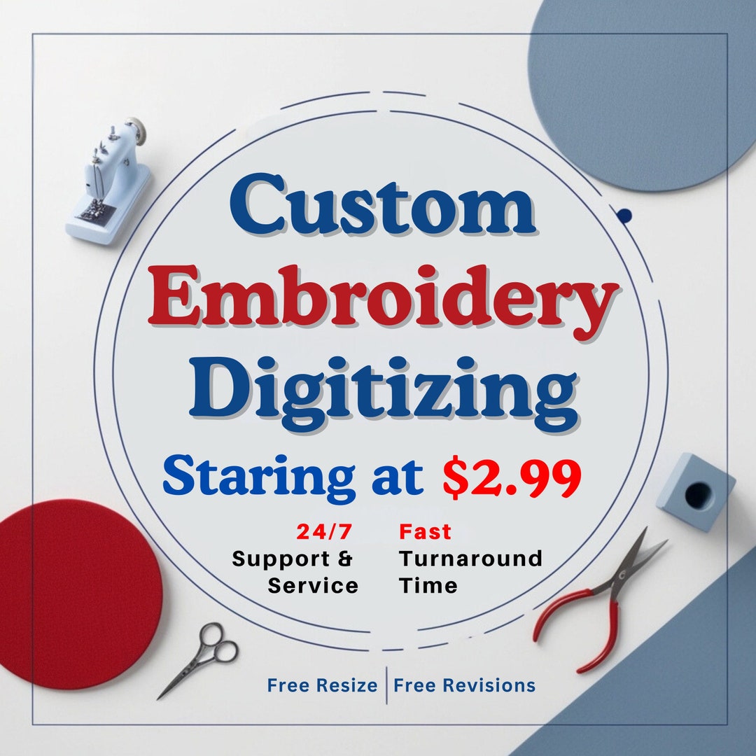 Custom Embroidery Digitizing Service, Custom Digitize, Embroidery ...