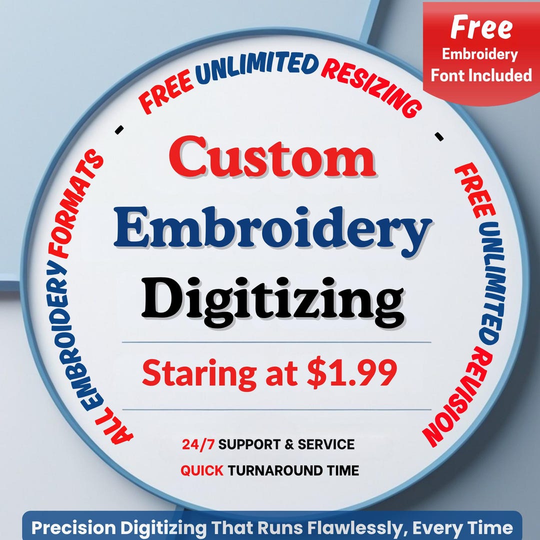 Custom Embroidery Digitizing Service: Logo, Image to Machine File - Etsy