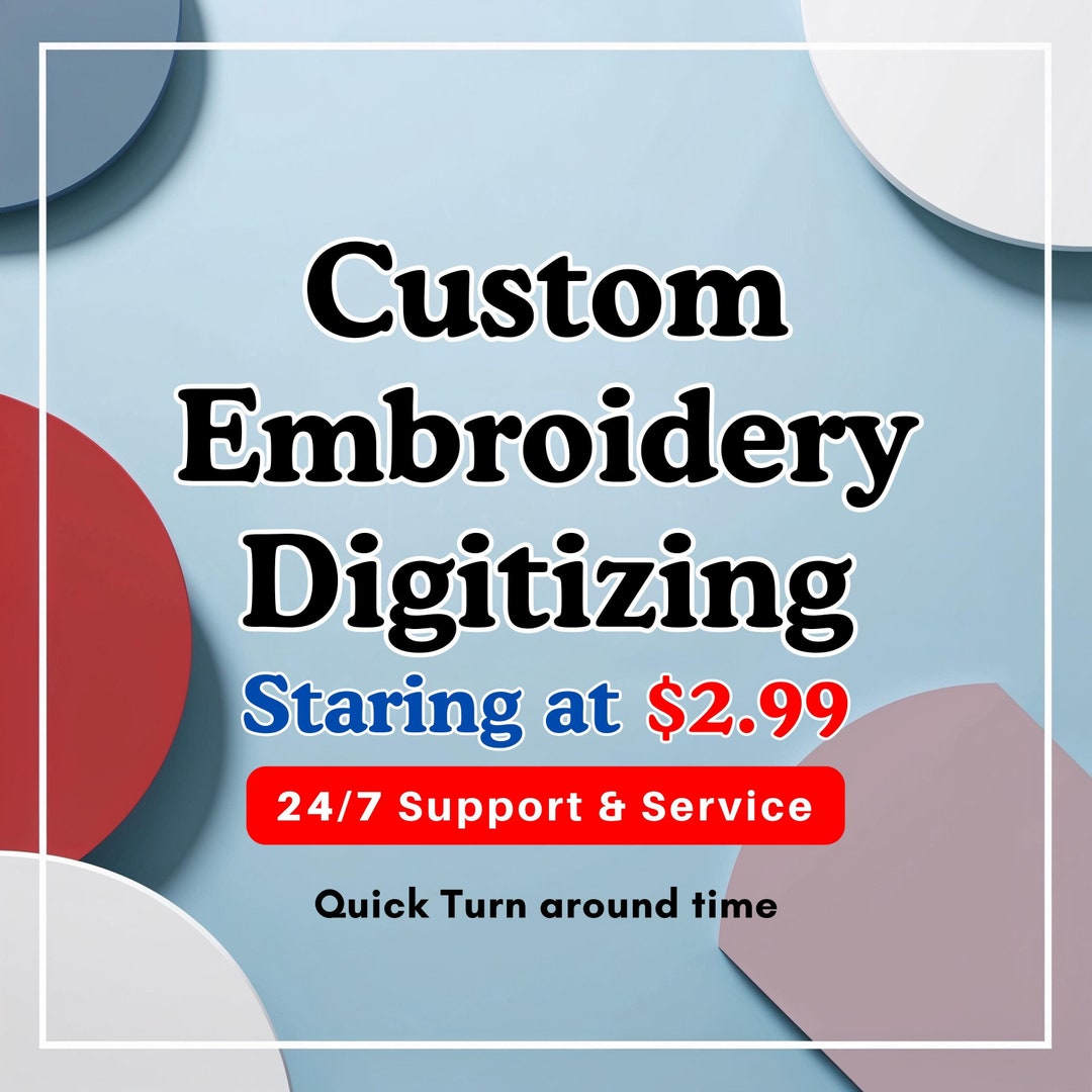 Custom Embroidery Digitizing Service: Logo & Image - Etsy