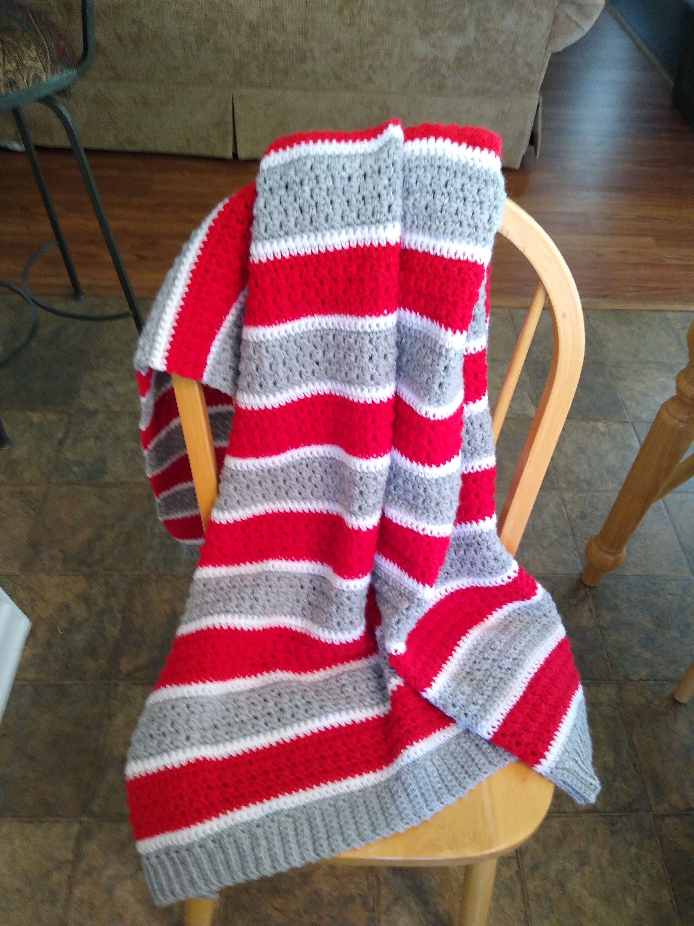 Crochet Pattern For Ohio State Afghan