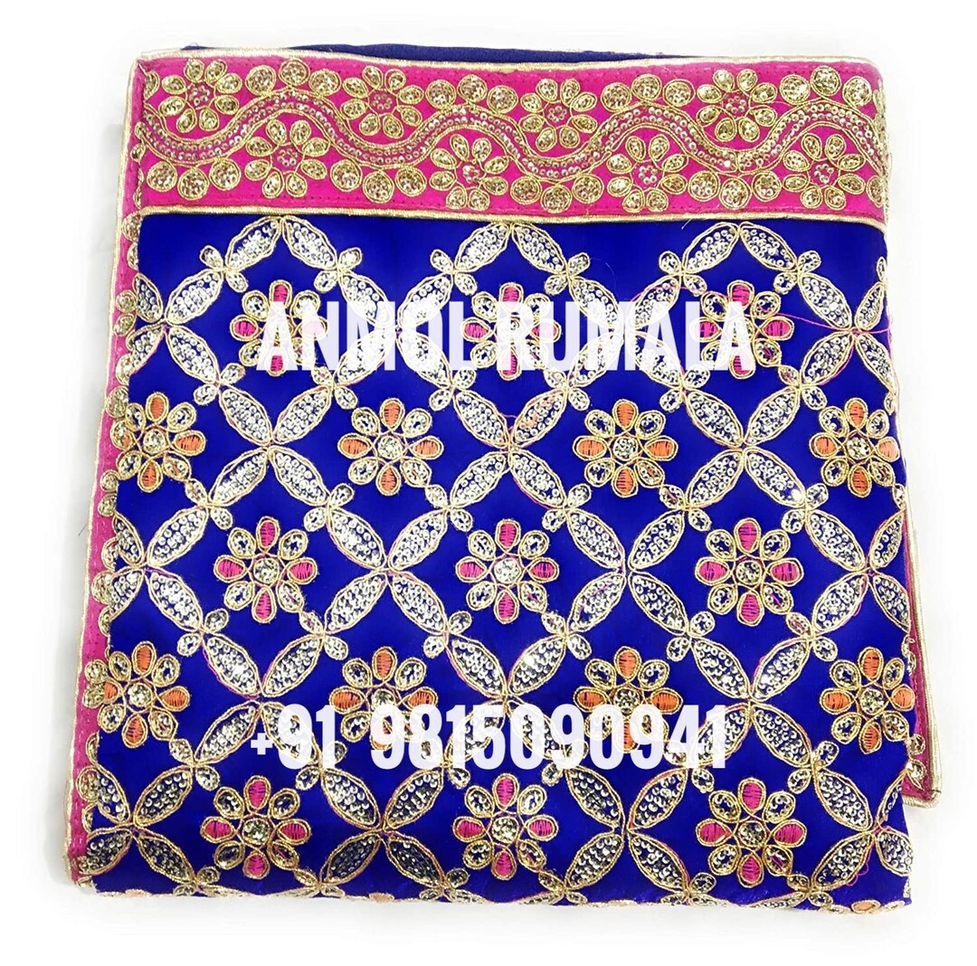 Rumala Sahib Double Set With Cotton Lining royal Blue With Heavy Dori ...