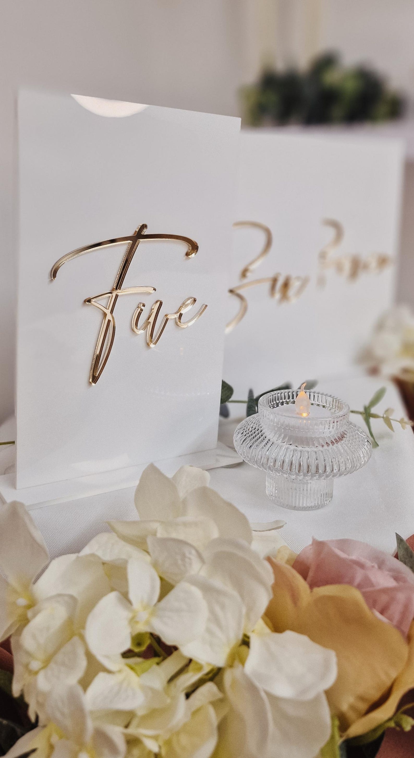 3D Acrylic Arch & Rectangle Laser Cut Table Number | Table Sign ...