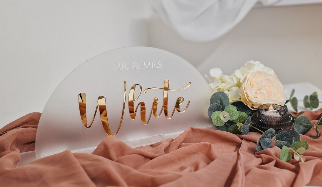 Luxury Laser Cut Mr & Mrs Wedding Dome Name Sign | Top Table Sign | Mr ...