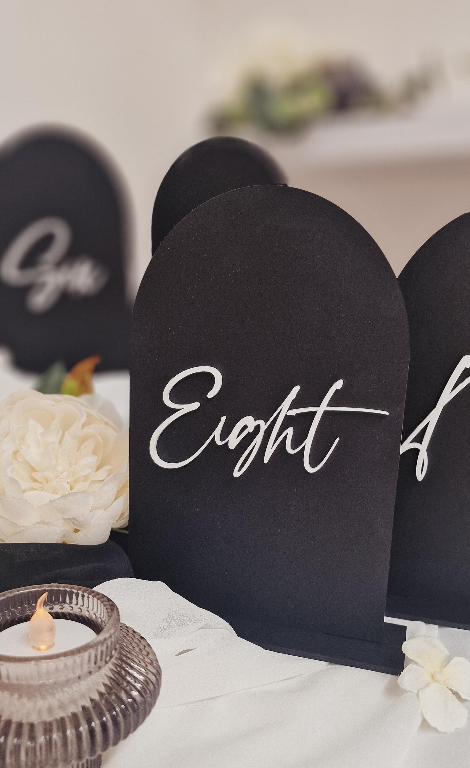 3D Acrylic Arch & Rectangle Laser Cut Table Number | Table Sign ...