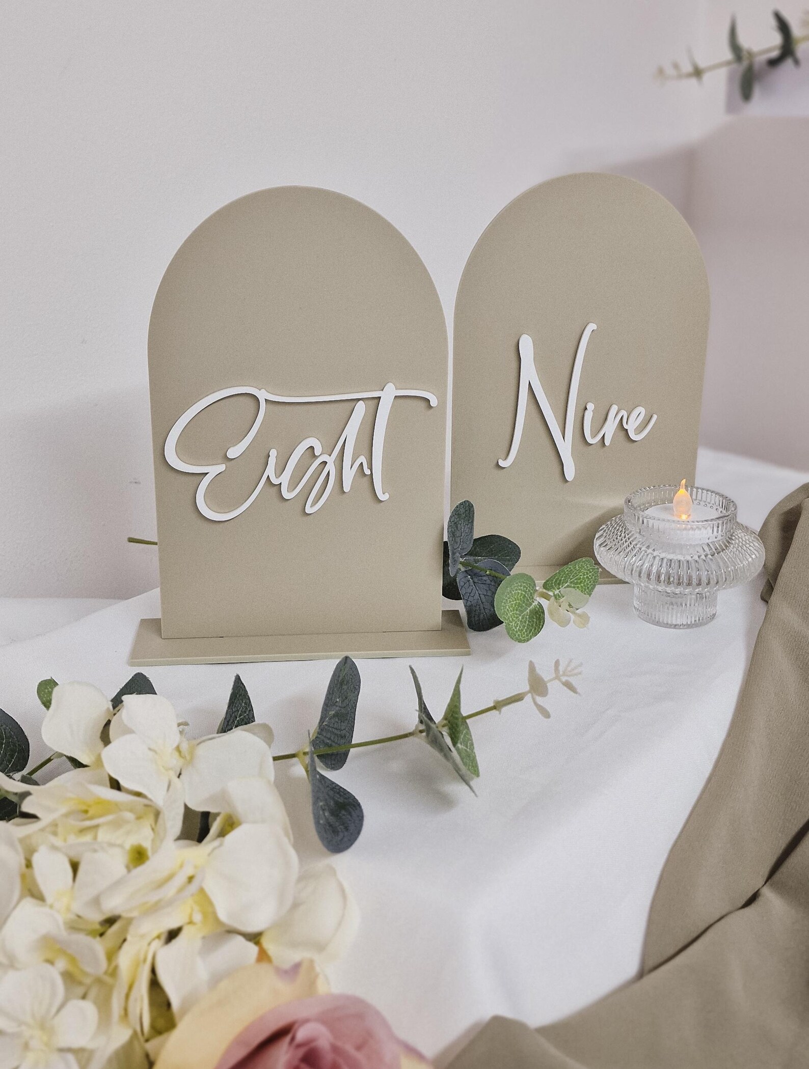 3D Acrylic Arch & Rectangle Laser Cut Table Number | Table Sign ...