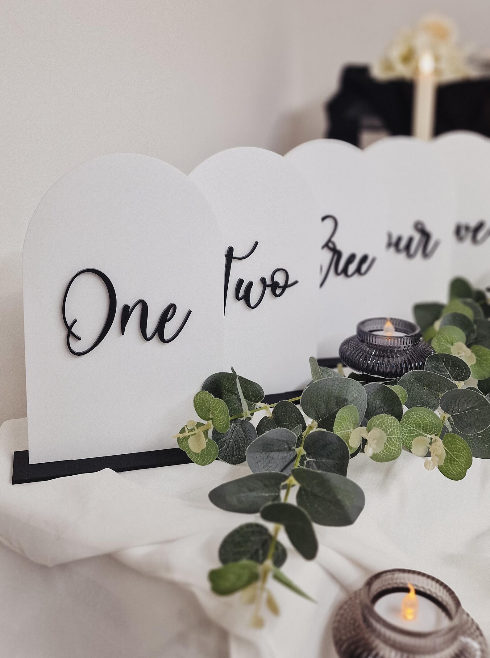 3D Acrylic Arch & Rectangle Laser Cut Table Number | Table Sign ...