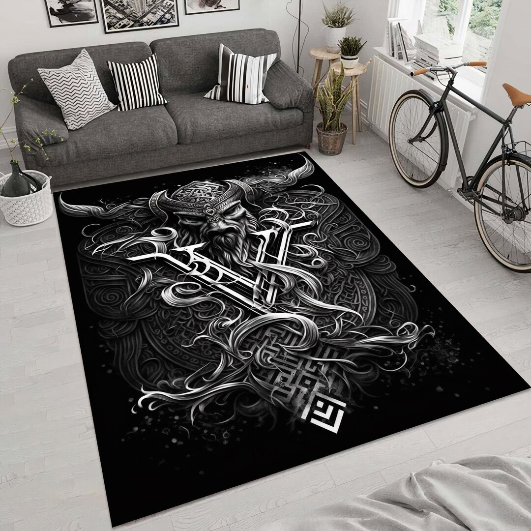 Viking Rug Viking Rug Viking Decor Gamer Room Rug Home - Etsy