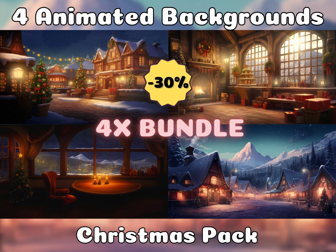 4 ANIMATED BACKGROUNDS | Christmas Bundle | Lofi Cozy Fantasy Magical ...