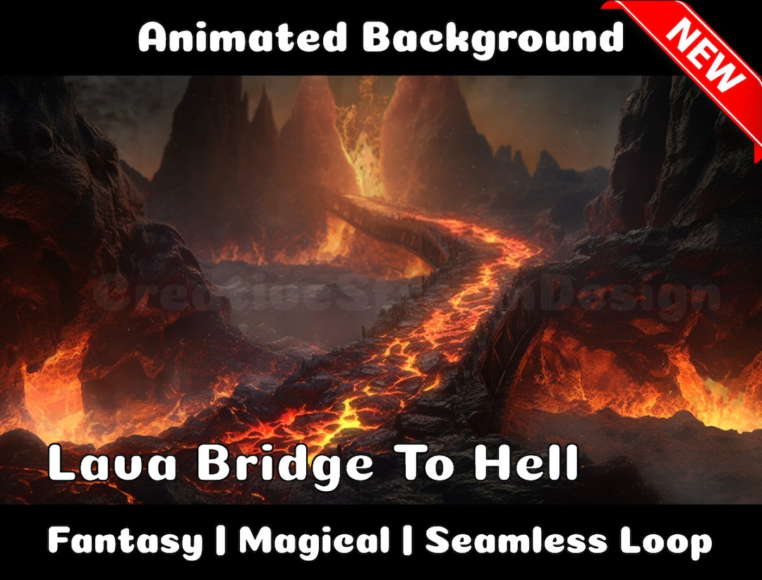 ANIMATED BACKGROUND | Lava Bridge to Hell | Lofi Fantasy Magical Looped ...
