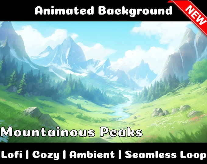 Animated Background, Rainy River Valley, Mountain Sunset, Tranquil ...