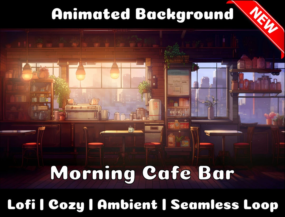 ANIMATED BACKGROUND | Breakfast Cafe / Bar | Lofi Cozy Ambience Looped ...