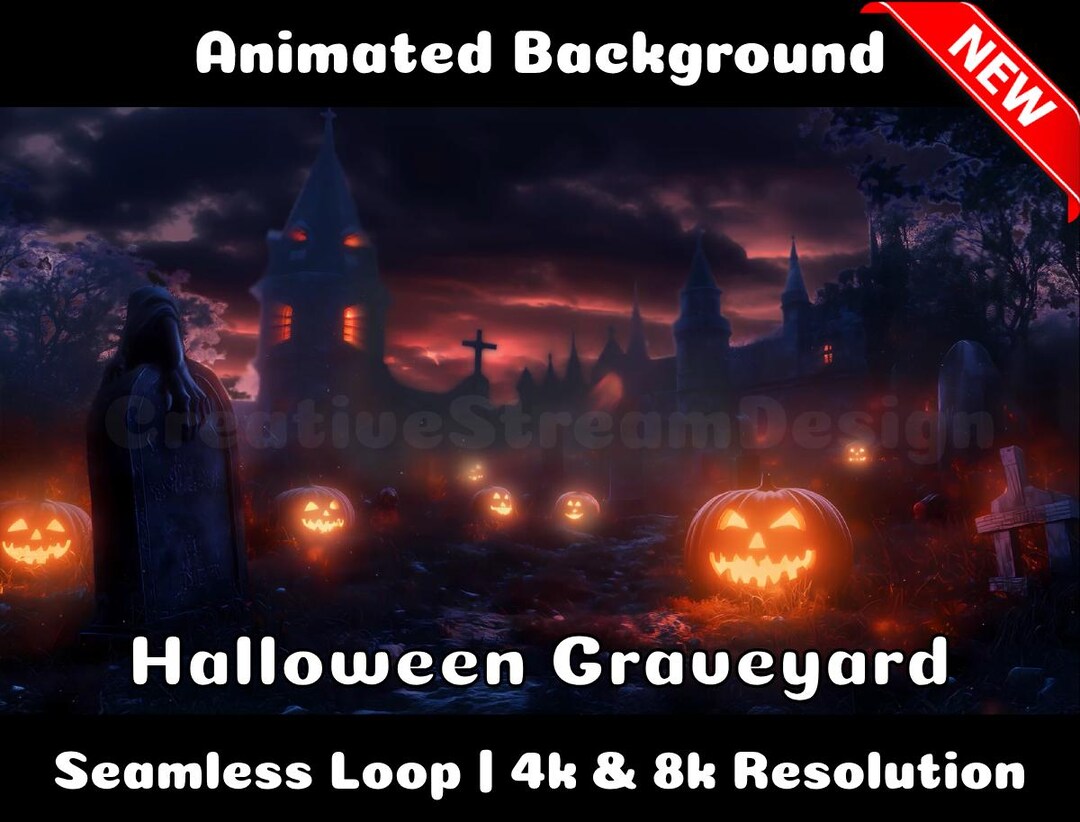 ANIMATED BACKGROUND | Halloween Graveyard | Fantasy Magical Fiction ...