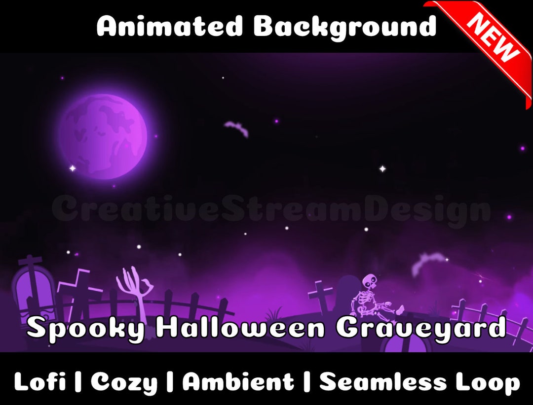 ANIMATED BACKGROUND | Spooky Halloween Graveyard | Fantasy Magical ...