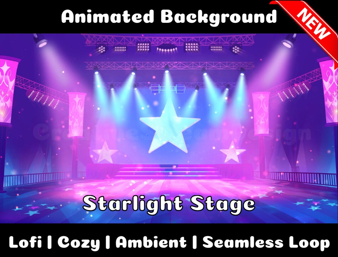 ANIMATED BACKGROUND | Starlight Stage | Lofi Cozy Ambience Looped ...