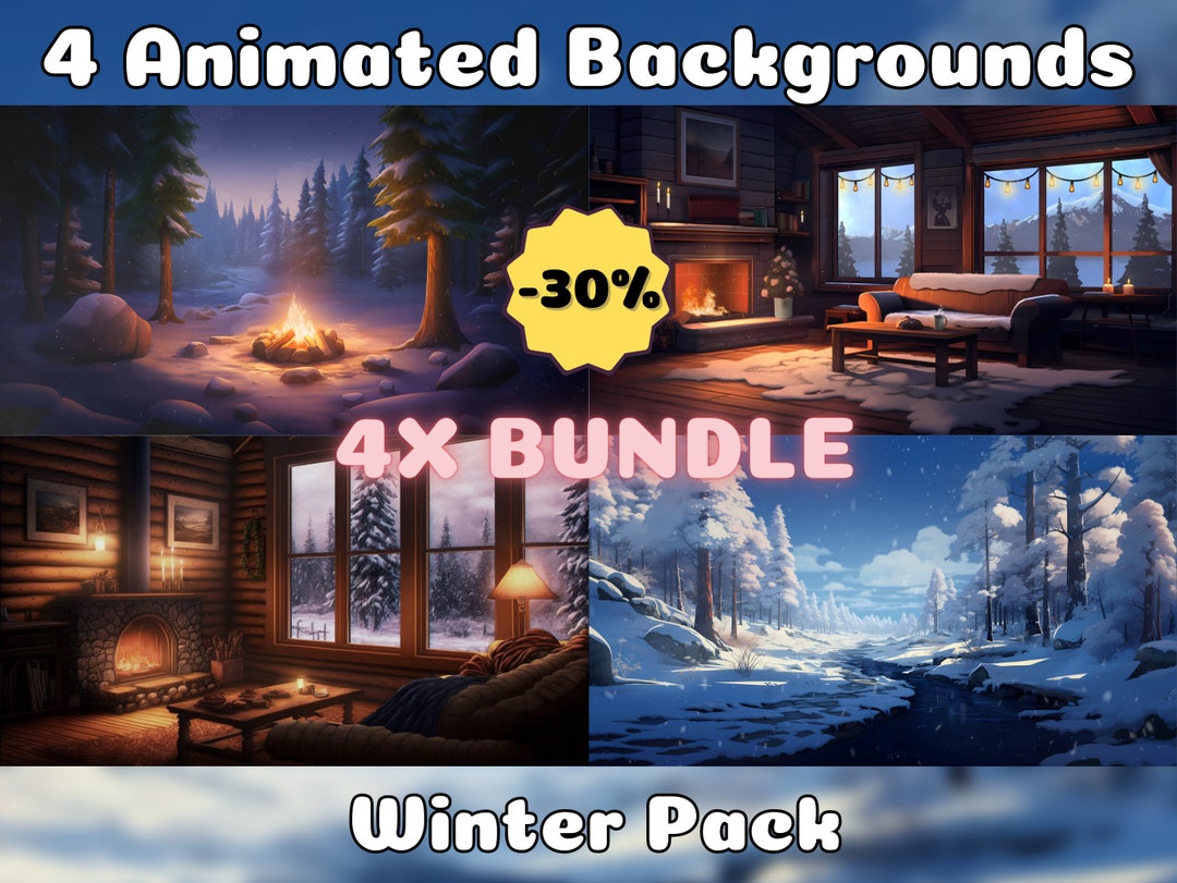 4 ANIMATED BACKGROUNDS | Winter Bundle | Lofi Cozy Fantasy Magical ...