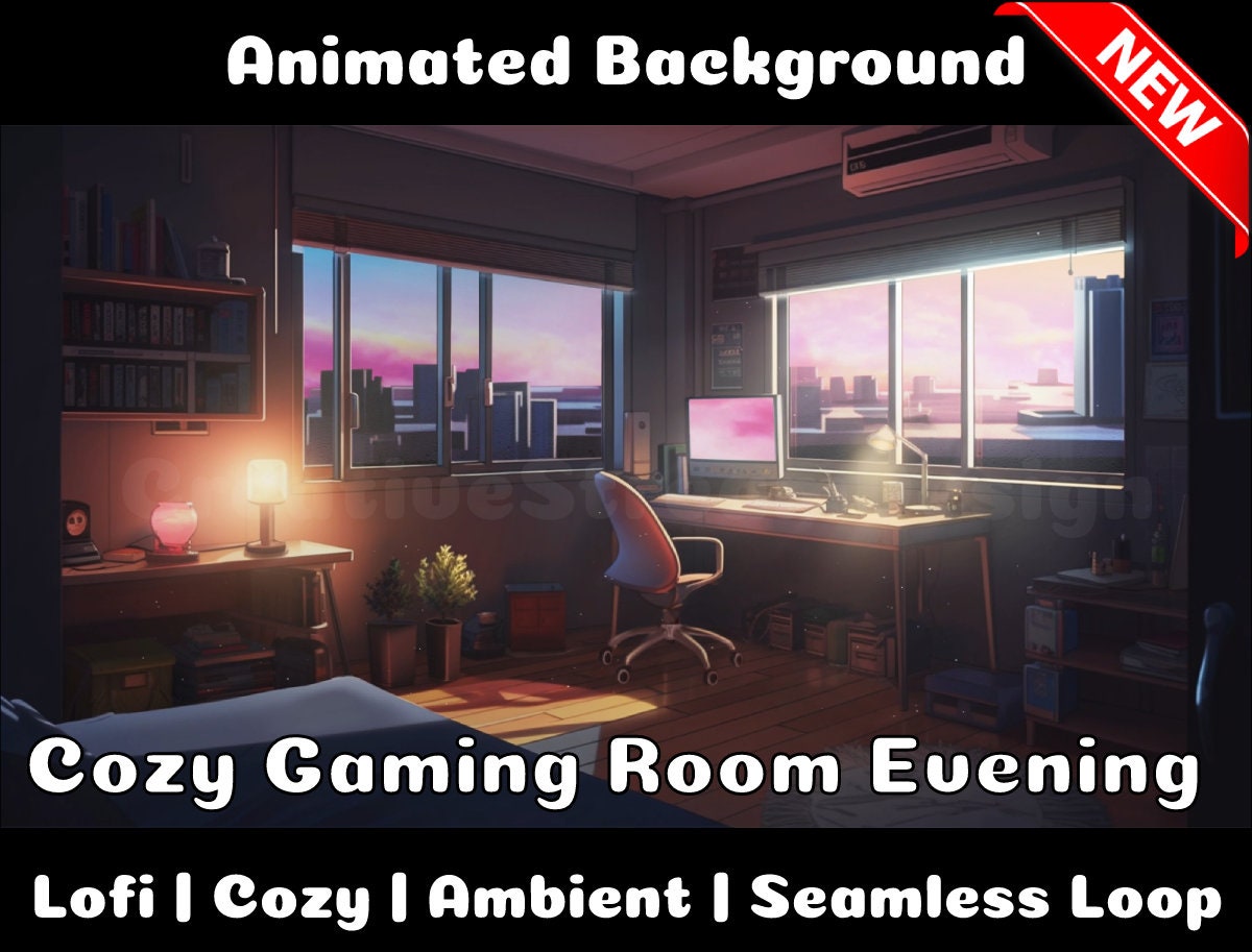 ANIMATED BACKGROUND Cozy Gaming Room by Evening Lofi Cozy - Etsy