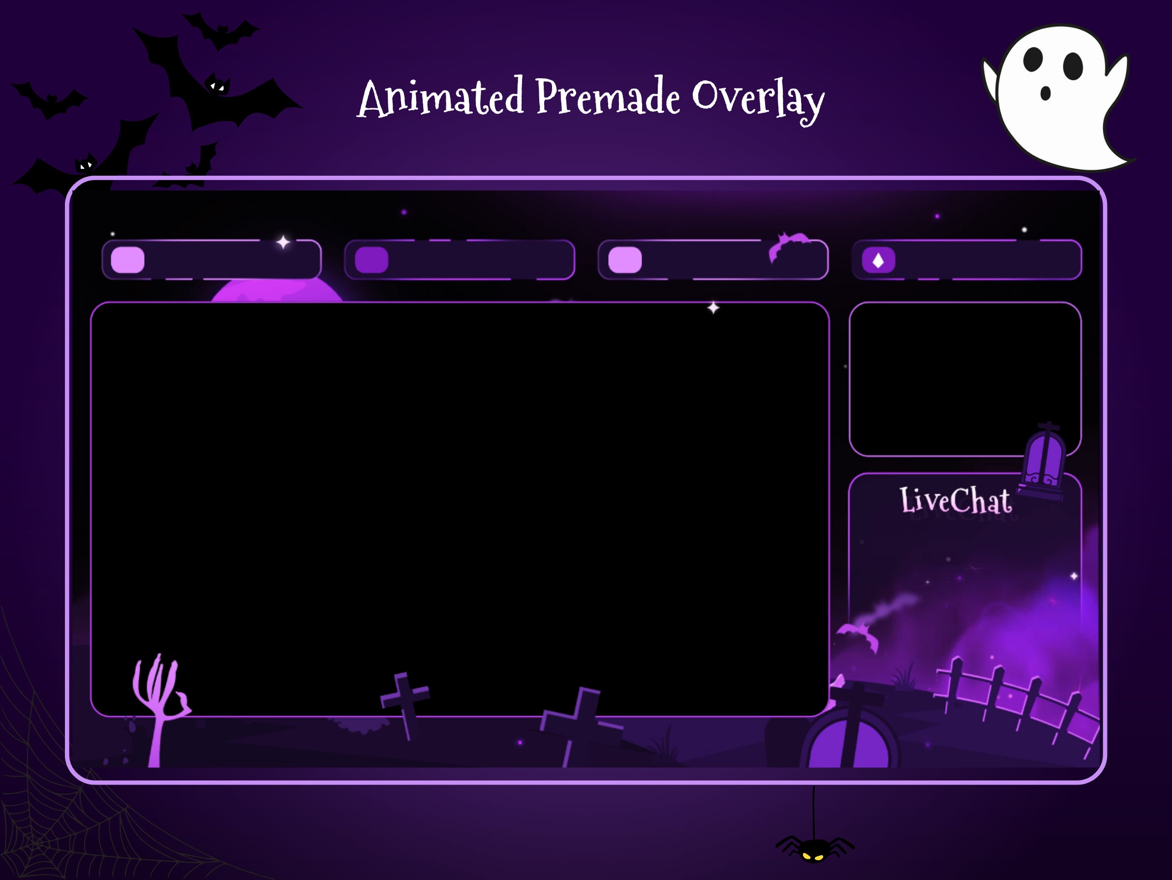 ANIMATED STREAM PACKAGE | Cute Spooky Cemetery | Twitch Overlay ...