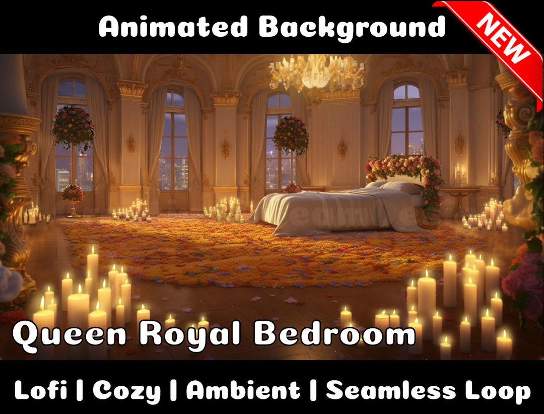 ANIMATED BACKGROUND | Queen's Royal Bedroom | Lofi Cozy Ambience Looped ...