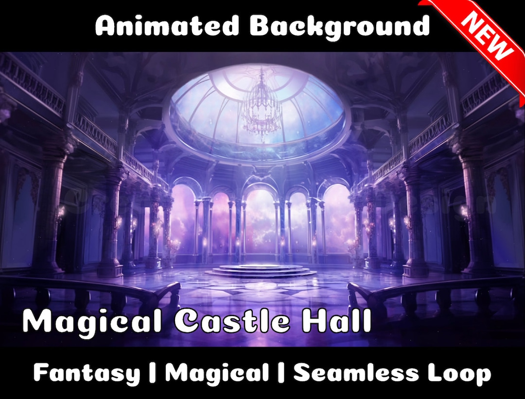 ANIMATED BACKGROUND | Magical Castle Hall | Lofi Cozy Fantasy Magical ...