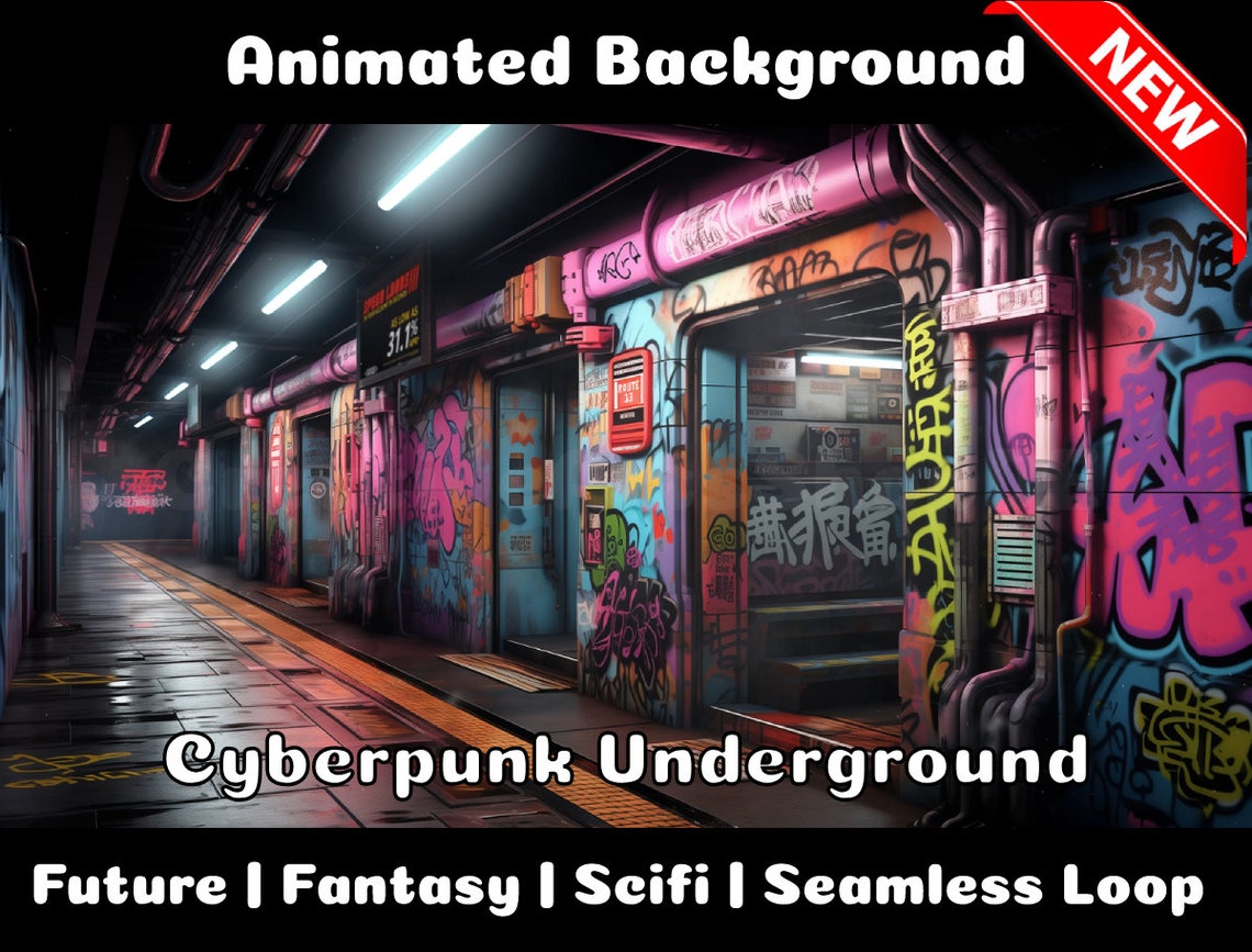 ANIMATED BACKGROUND | Cyberpunk Underground | Future Fantasy Fiction ...