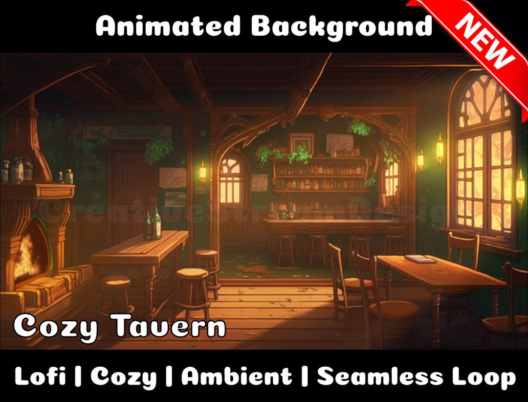 ANIMATED BACKGROUND Cozy Tavern Lofi Warm Ambience Looped - Etsy UK