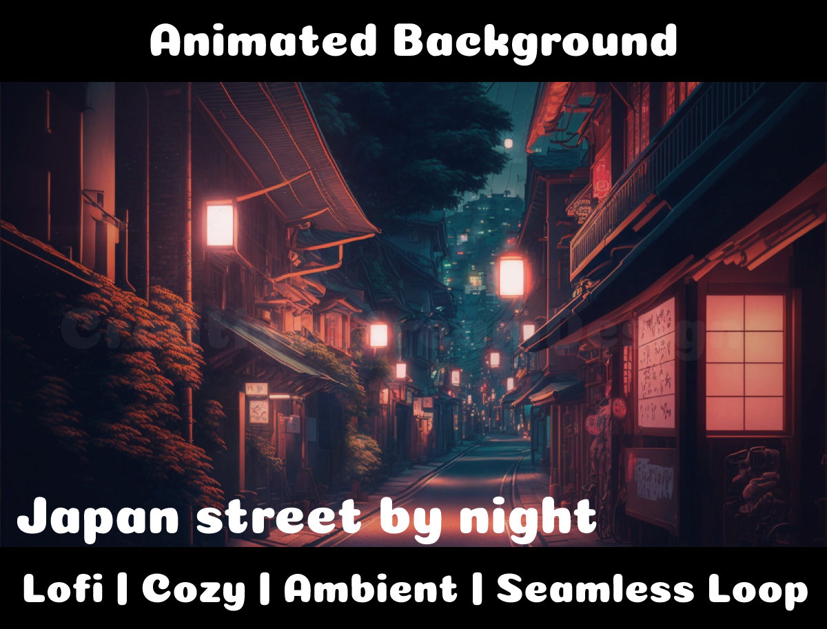 ANIMATED BACKGROUND Japanese Street by Night Lofi Cozy - Etsy UK