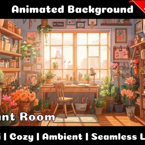 Animated Background for Twitch Cozy Florist Lofi Stream - Etsy