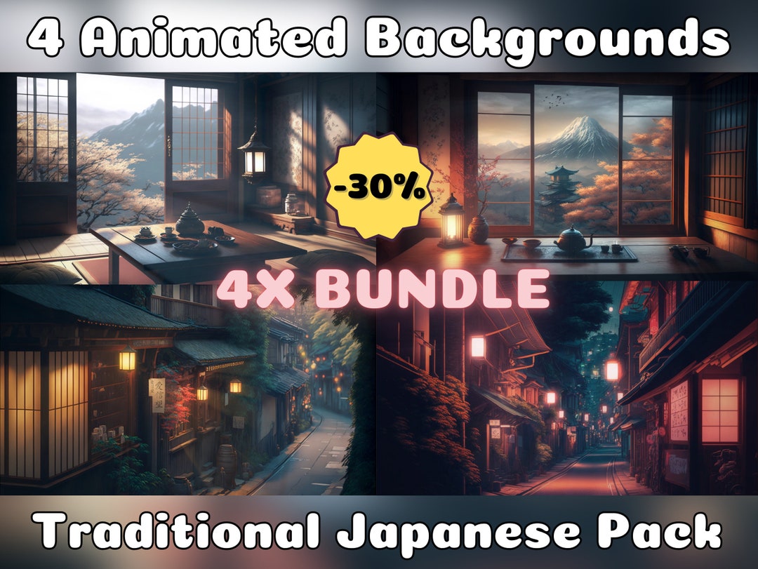 4 ANIMATED BACKGROUNDS | Traditional Japanese Bundle | Lofi Cozy ...