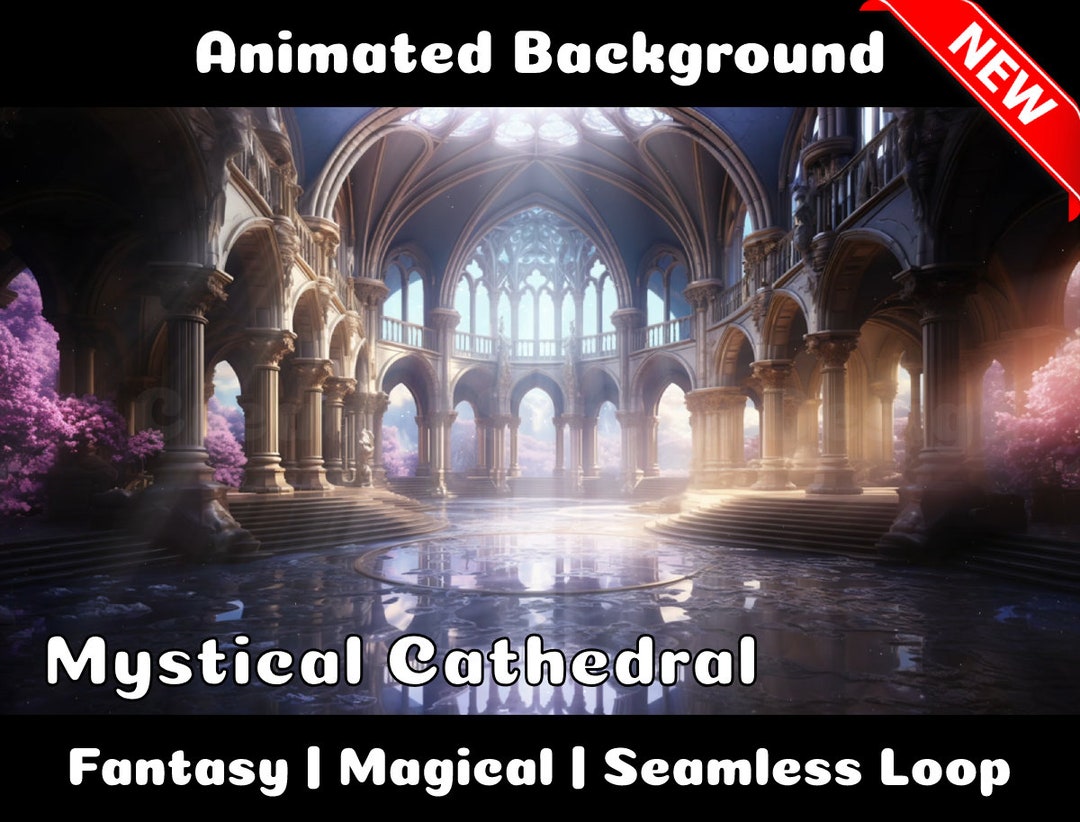 ANIMATED BACKGROUND | Mystical Cathedral | Lofi Cozy Fantasy Magical ...