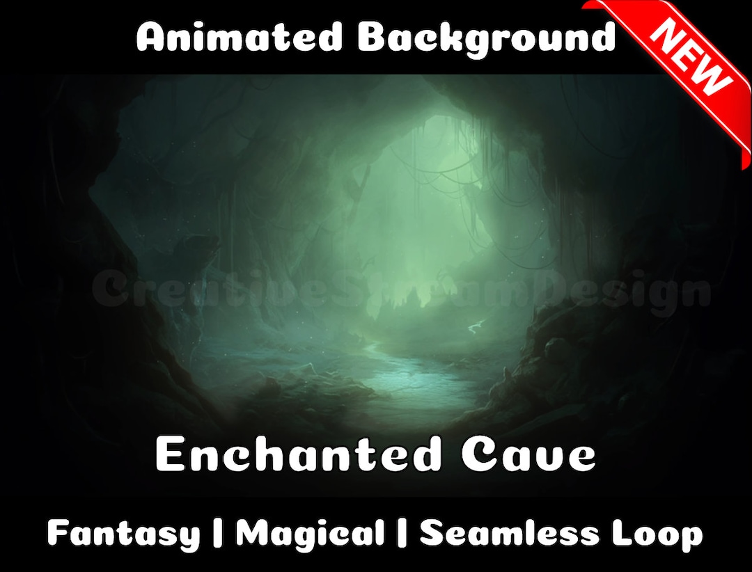 ANIMATED BACKGROUND | Enchanted Cave | Fantasy Magical Fiction Looped ...