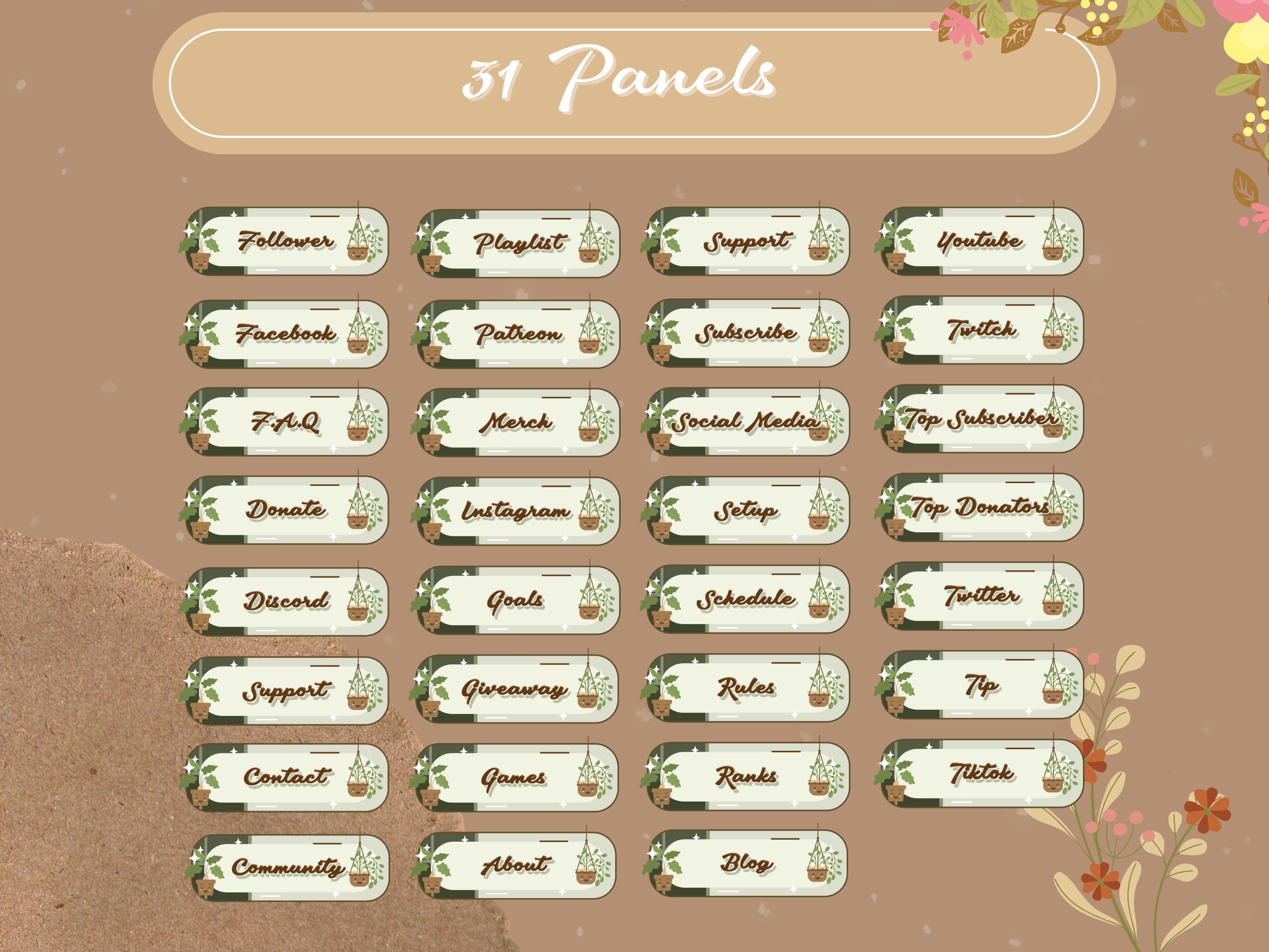 ANIMATED STREAM PACKAGE | Cute Herbalist Room | Twitch Overlay ...