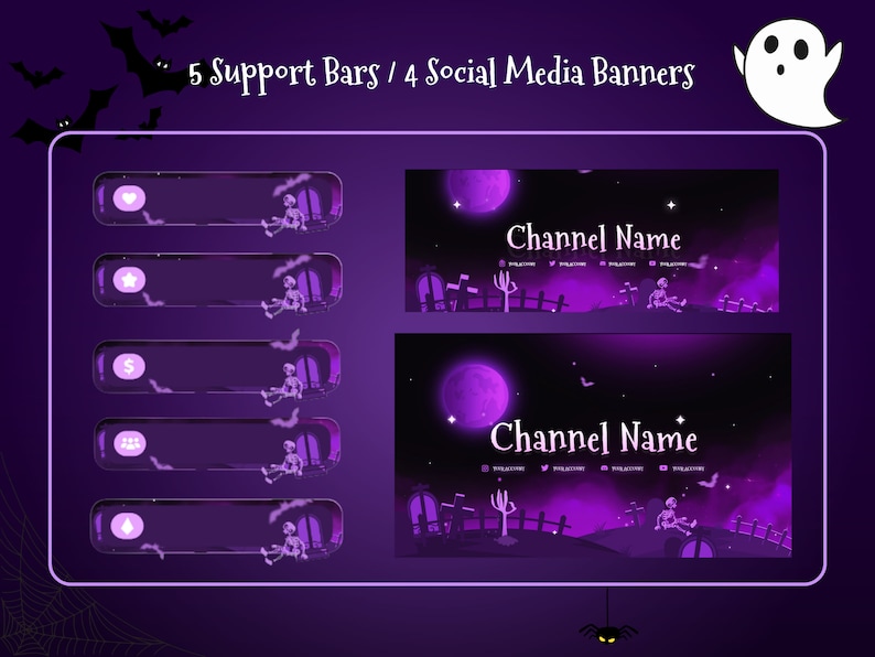 ANIMATED STREAM PACKAGE | Cute Spooky Cemetery | Twitch Overlay ...