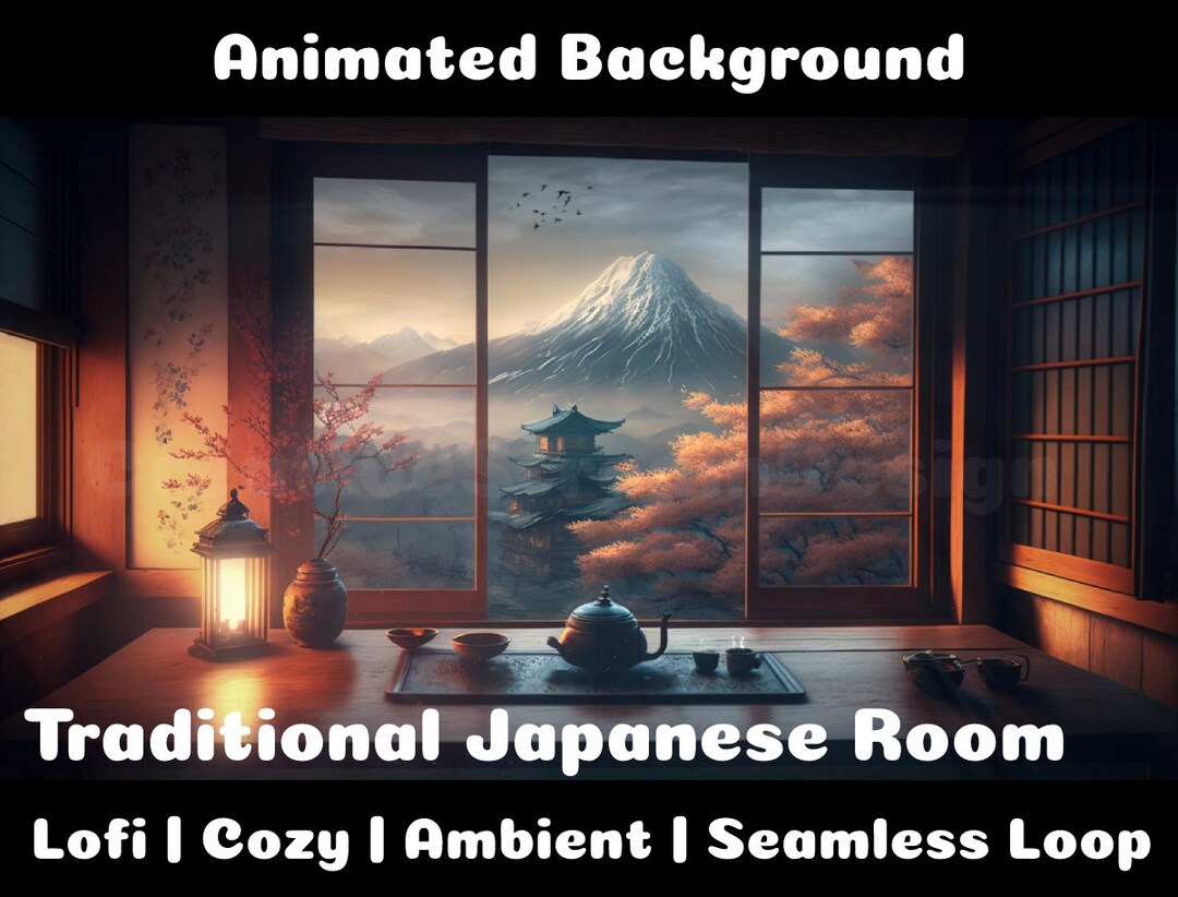 ANIMATED BACKGROUND | Traditional Japanese Room | Lofi Cozy Ambience Looped Vtuber Twitch Stream ...