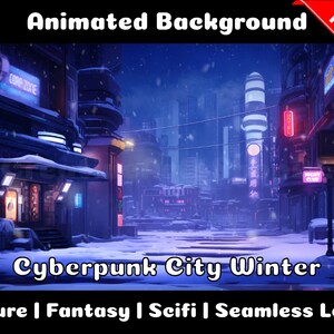 Cyberpunk Snow Background - Etsy
