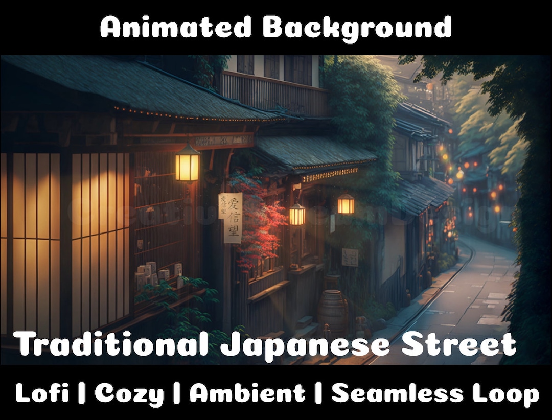 ANIMATED BACKGROUND | Traditional Japanese Street | Lofi Cozy Ambience ...