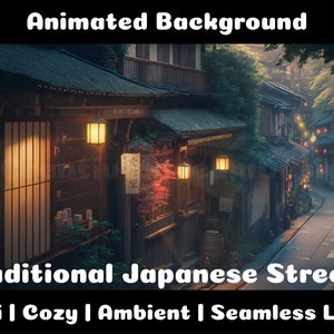 ANIMATED BACKGROUND | Traditional Japanese Street | Lofi Cozy Ambience ...